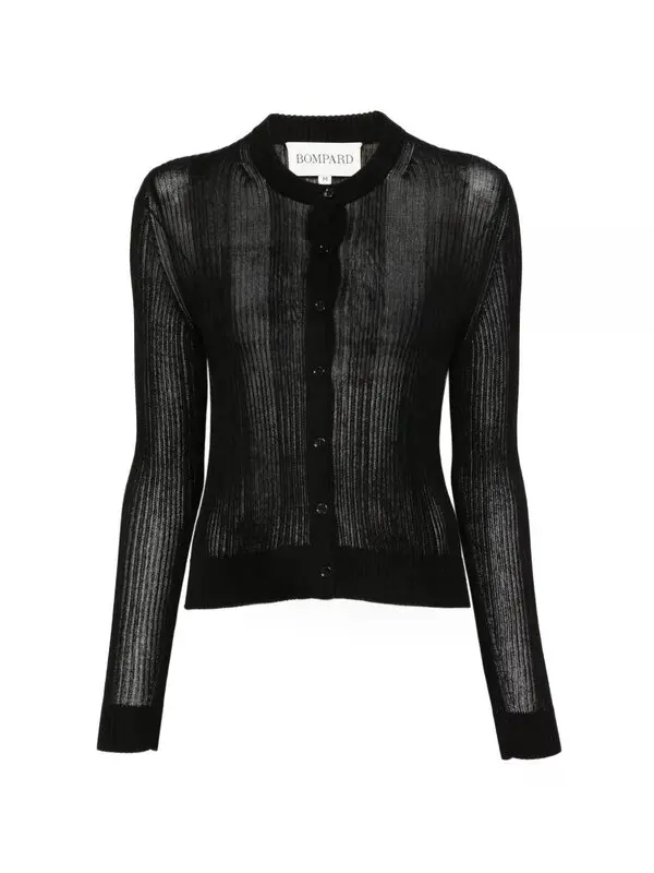Eric Bompard Ribbed Button-fastening Cardigan - Black