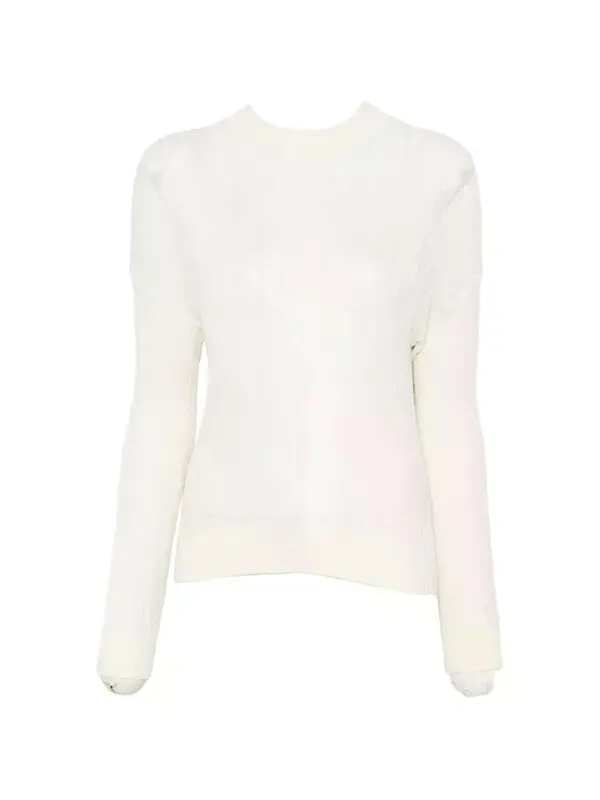 Eric Bompard Ribbed Round-neck Sweater - Neutrals
