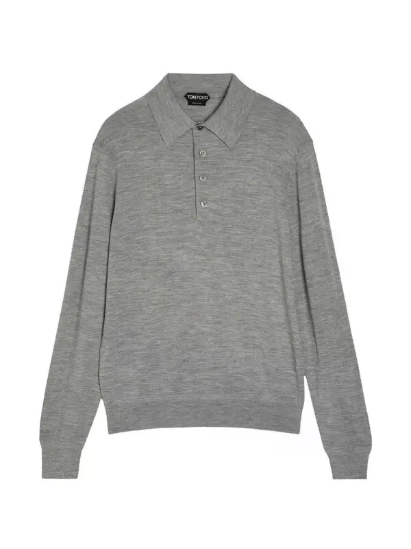 TOM FORD Button Polo Shirt - Grey