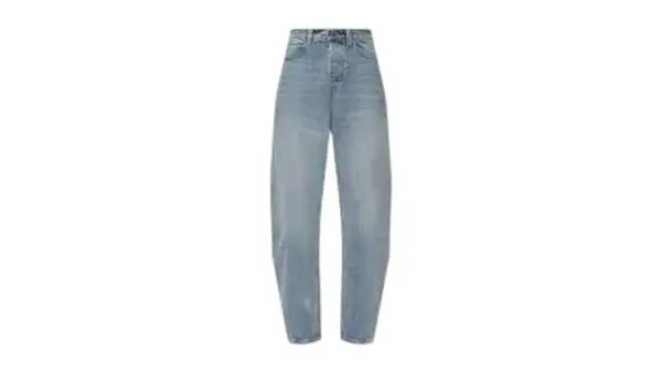 Alexander Wang Crystal Beltloops Float Mid Rise Relaxed Jean - Vintage Bleach Blue