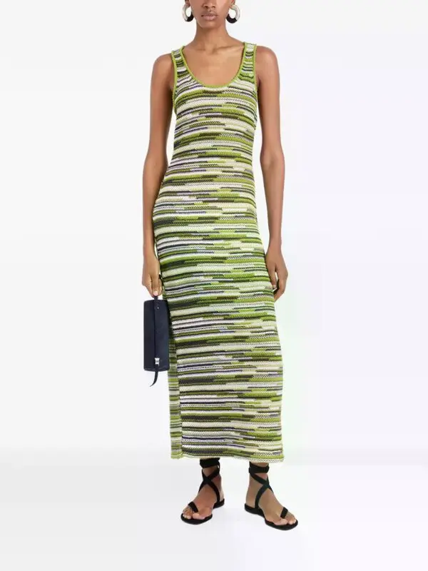 Proenza Schouler White Label Zinah Striped Knit Dress - Green