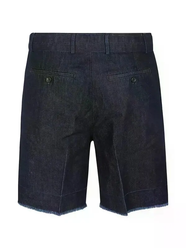 LANVIN Belted Frayed Hem Shorts