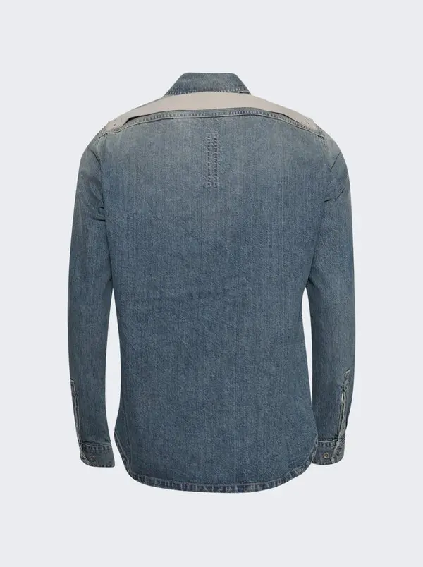 Rick Owens Denim Outershirt Washed Indigo - Blue