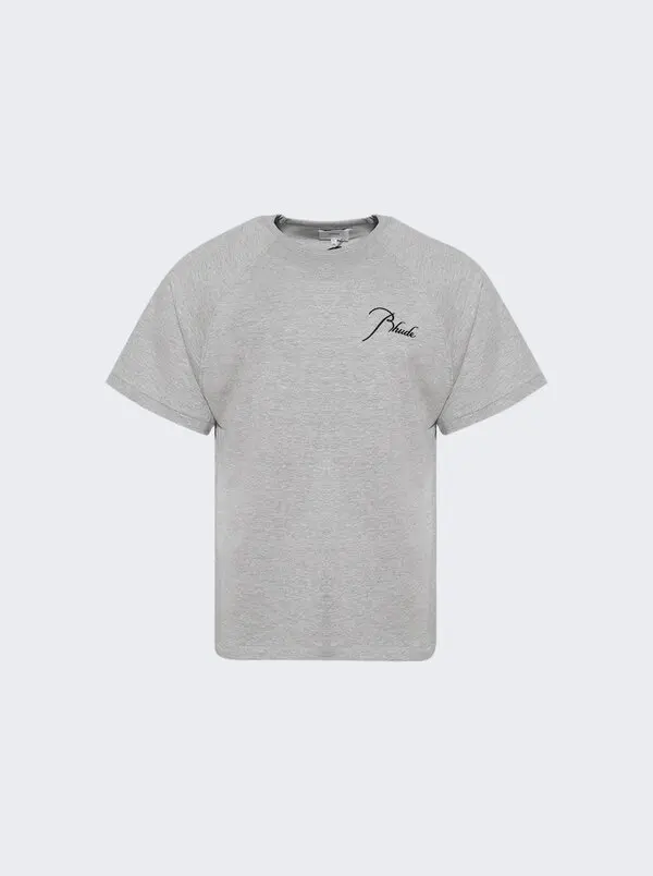Rhude Classique Raglan Tee Heather Grey And Black