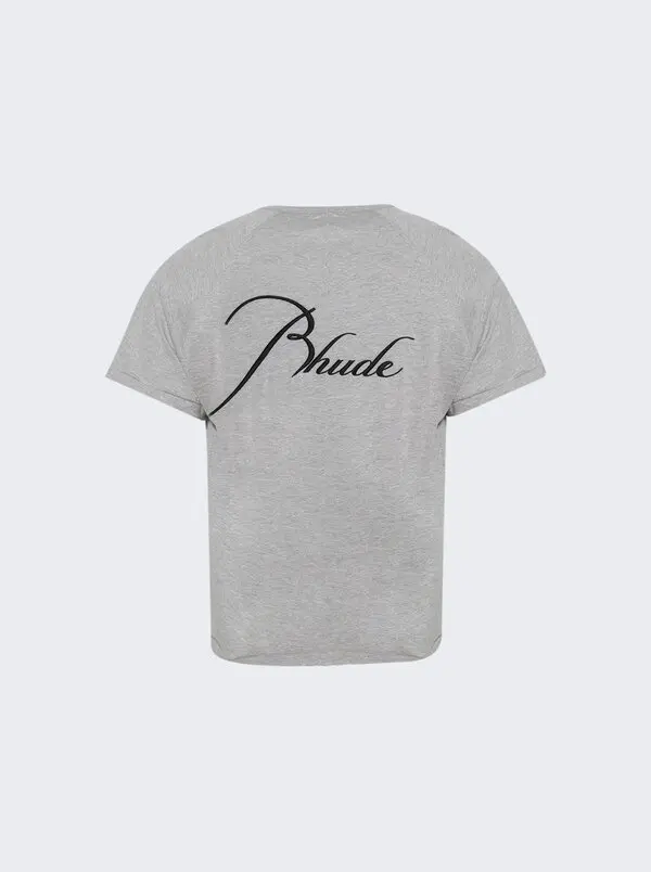 Rhude Classique Raglan Tee Heather Grey And Black