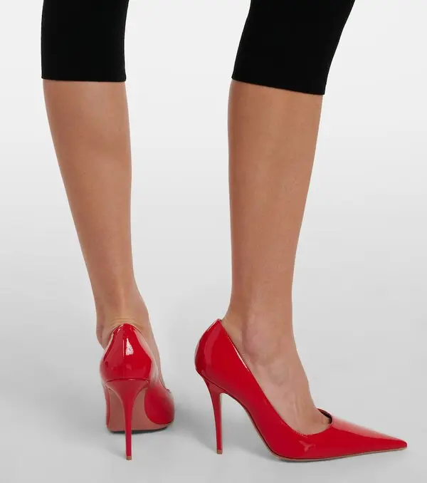 Amina Muaddi Barbara Patent Leather Pumps - Red