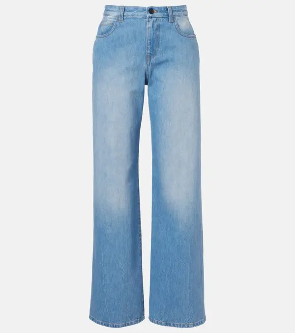 THE ROW Eglitta Straight Leg Jeans - Blue