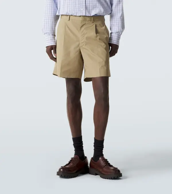 Prada Cotton Bermuda Shorts - Beige