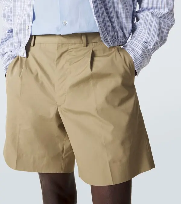 Prada Cotton Bermuda Shorts - Beige