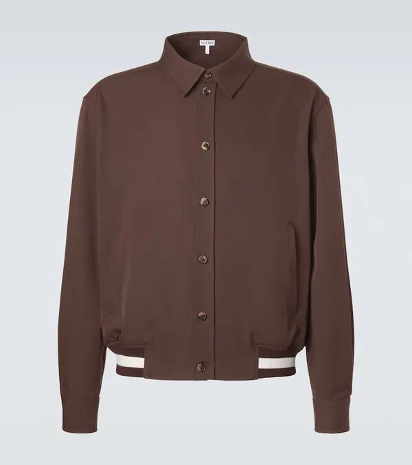 Loewe Wool Gabardine Blouson Jacket - Brown
