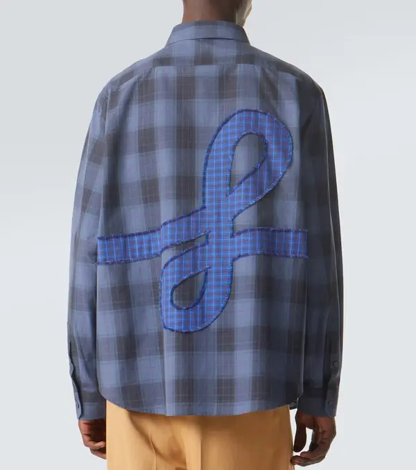 Loewe Checked Cotton Poplin Shirt - Blue