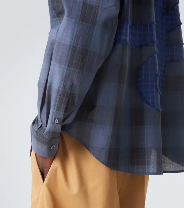 Loewe Checked Cotton Poplin Shirt - Blue
