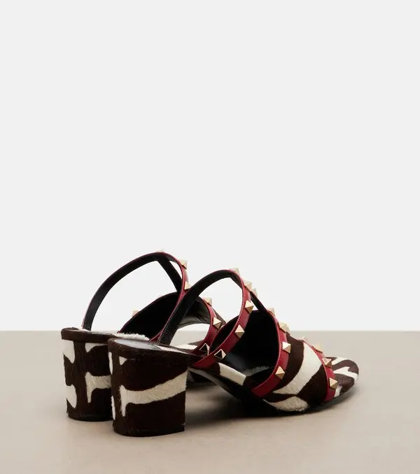 Valentino Garavani Rockstud Calf Hair And Leather Pumps