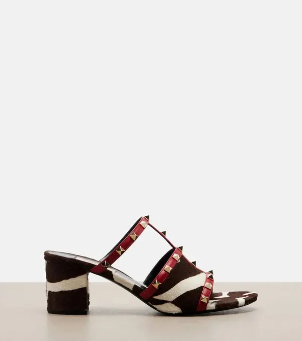 Valentino Garavani Rockstud Calf Hair And Leather Pumps