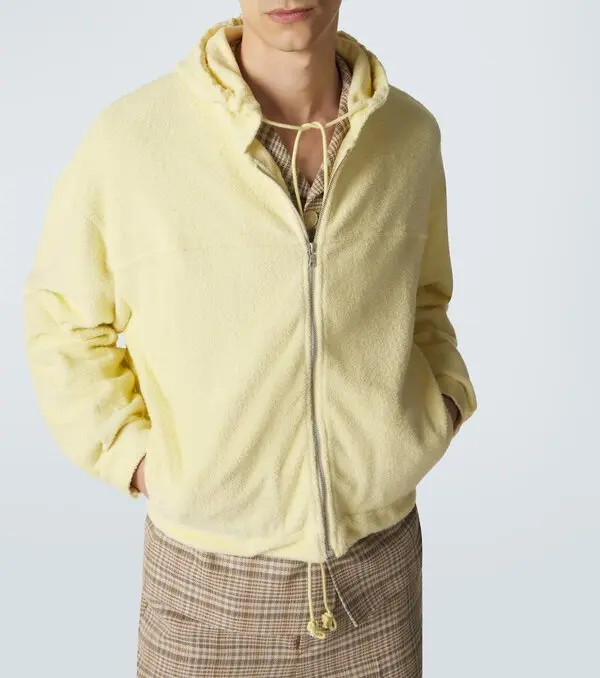 Auralee Cotton-blend Pile Zip-up Hoodie
