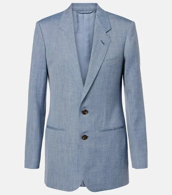 Loro Piana Guia Wool, Silk, And Linen Jacket - Blue