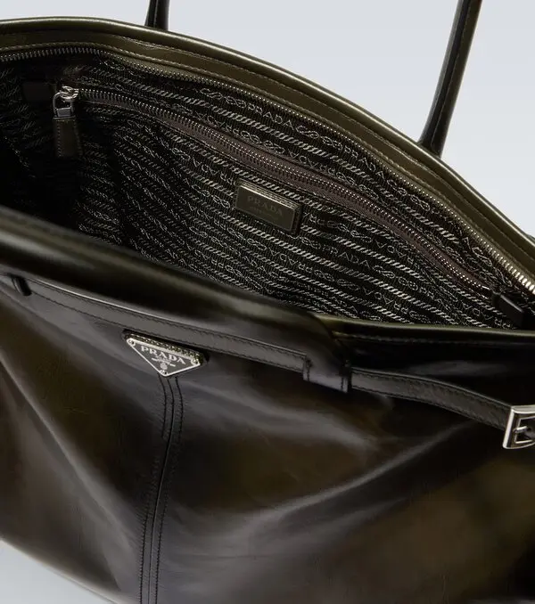Prada Bonnie Leather Tote Bag - Black