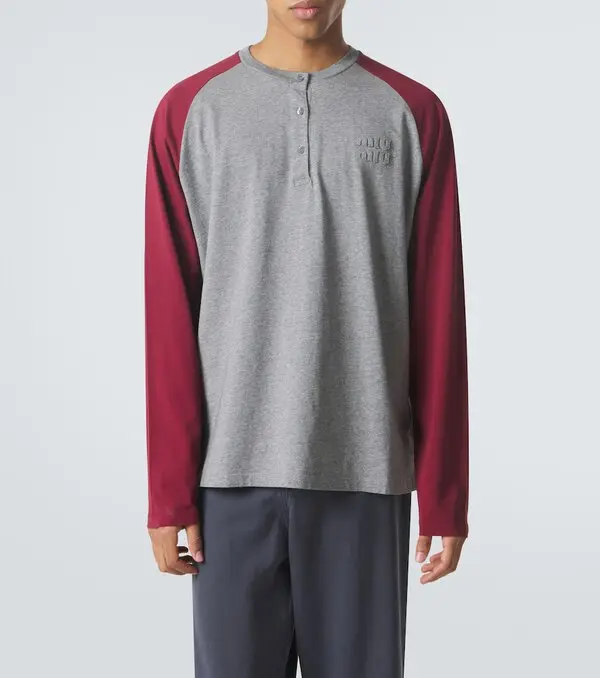 Miu Miu Cotton Jersey Henley Shirt