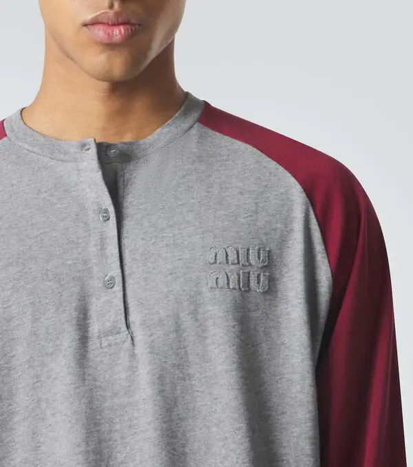 Miu Miu Cotton Jersey Henley Shirt