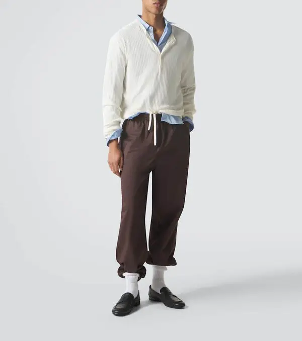 Miu Miu Cotton Twill Tapered Pants