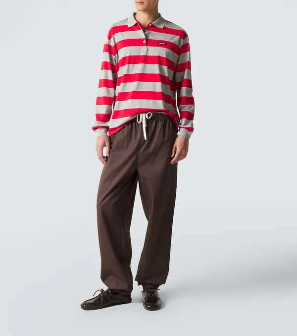 Miu Miu Cotton Twill Tapered Pants