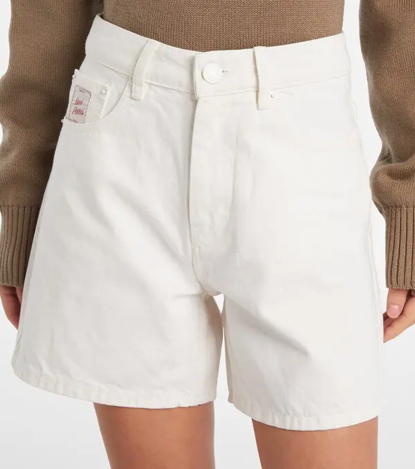 AMI Paris Denim Shorts - White