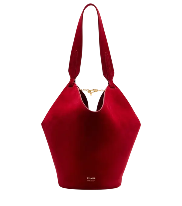 Khaite Lotus Mini Suede Tote Bag - Red