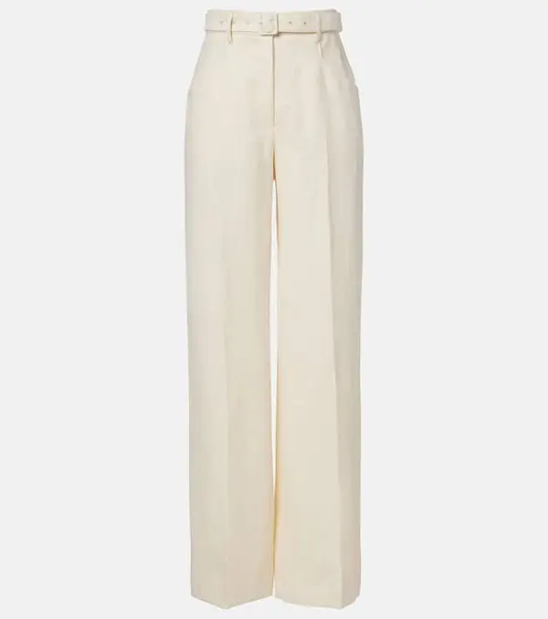 Gabriela Hearst Norman Linen Straight Pants - White