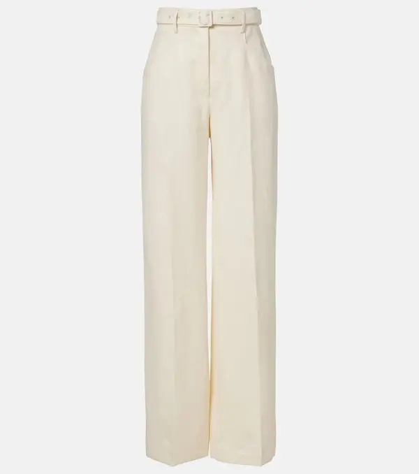 Gabriela Hearst Norman Linen Straight Pants - White