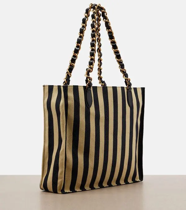 Valentino Garavani Laseine Large Striped Tote Bag