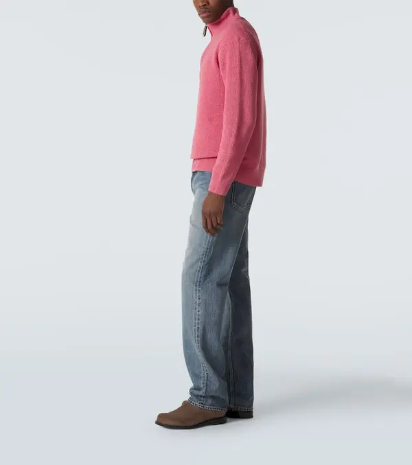 JW Anderson Wool And Cotton Half-zip Sweater - Pink