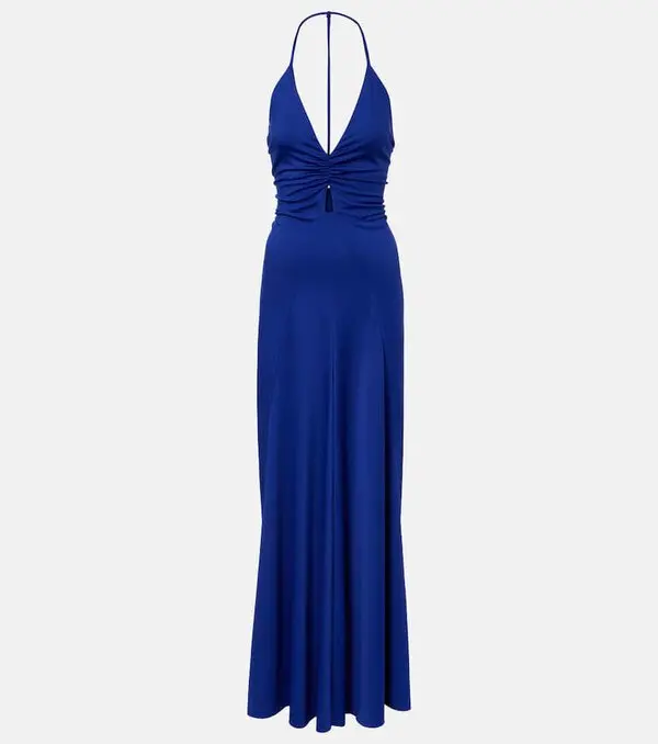 Victoria Beckham Ruched Maxi Dress - Blue