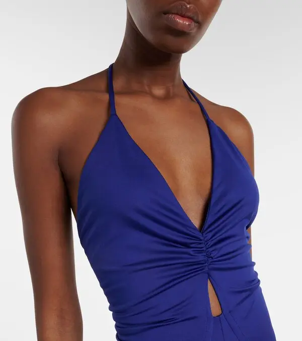 Victoria Beckham Ruched Maxi Dress - Blue