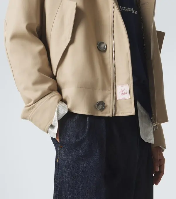 Ami Virgin Wool Gabardine Jacket - Beige