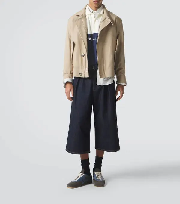 Ami Virgin Wool Gabardine Jacket - Beige