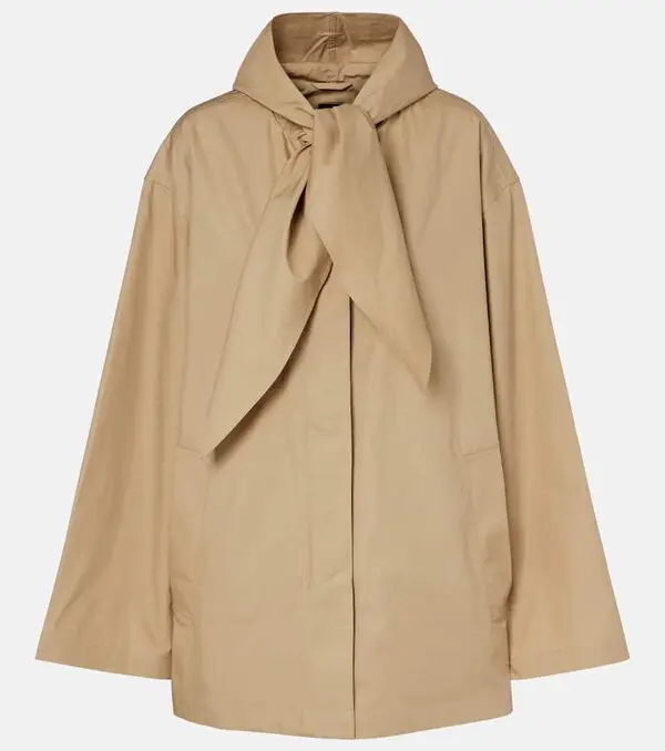 TOTEME Cotton Tie-detailed Jacket - Beige