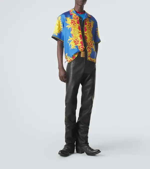 Versace Printed Silk Bowling Shirt