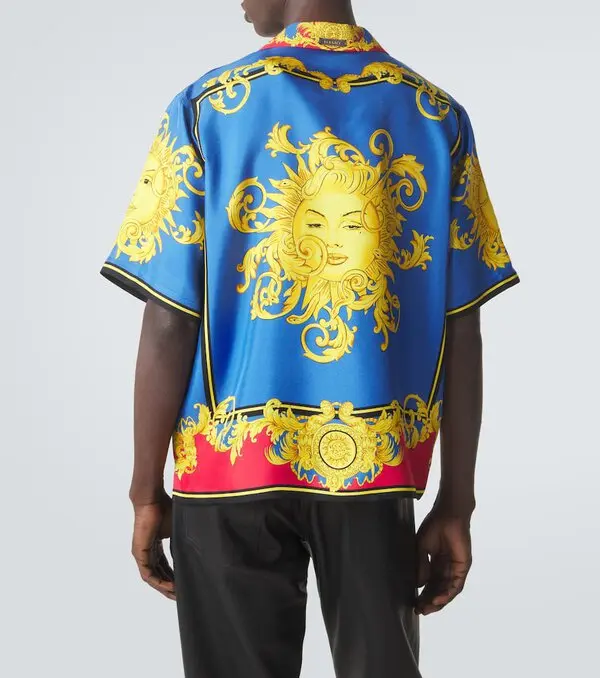 Versace Printed Silk Bowling Shirt