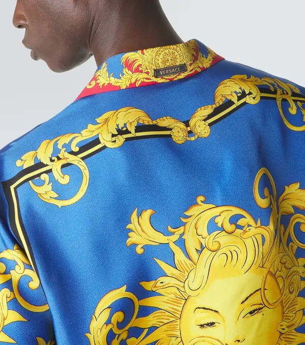 Versace Printed Silk Bowling Shirt