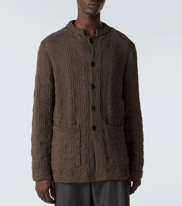 Giorgio Armani Ribbed-knit Cotton-blend Cardigan