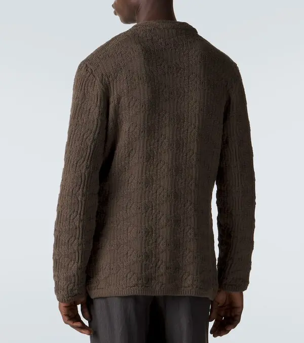 Giorgio Armani Ribbed-knit Cotton-blend Cardigan