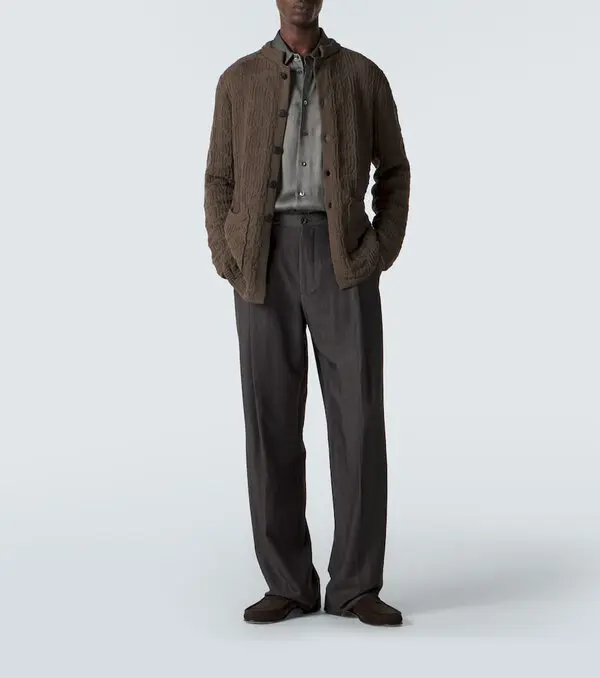 Giorgio Armani Ribbed-knit Cotton-blend Cardigan