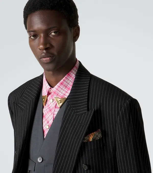 Versace Logo Printed Silk Pocket Square - Green