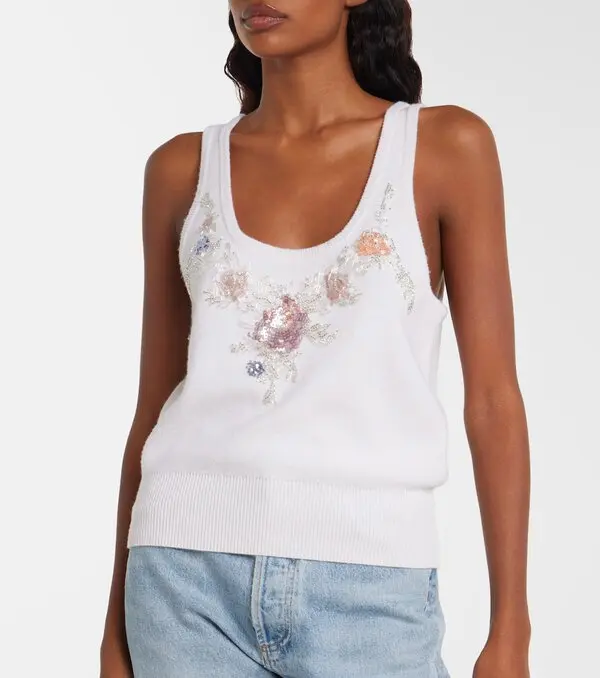 Rabanne Sequined Wool And Cashmere Top