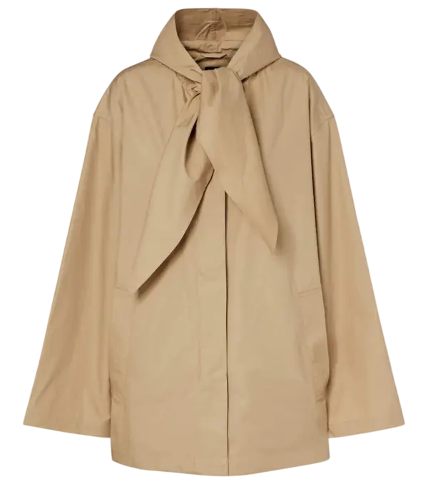 TOTEME Scarf-detailed Cotton Jacket - Beige