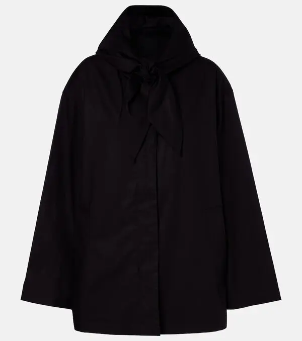 TOTEME Scarf-detailed Cotton Jacket - Black