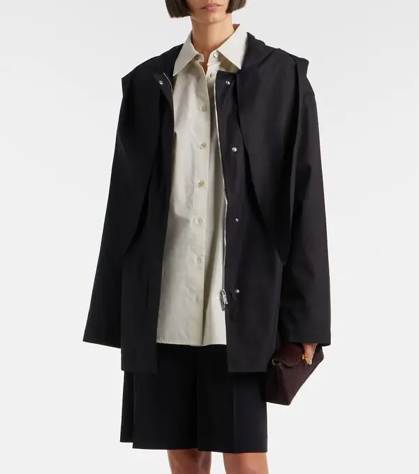 TOTEME Scarf-detailed Cotton Jacket - Black