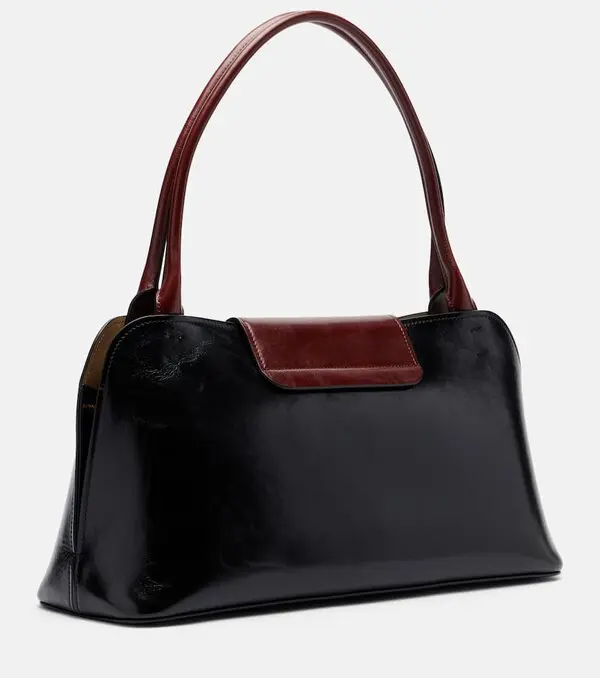 Versace Vivienne Medium Leather Shoulder Bag - Black