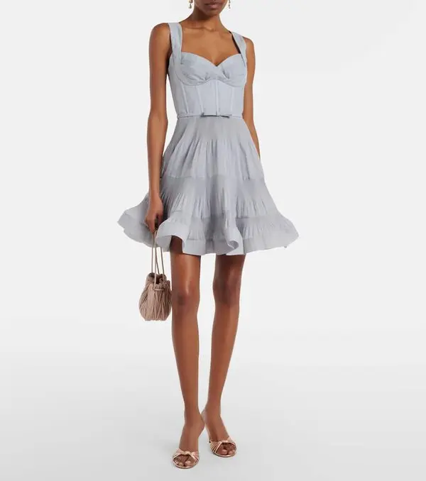Zimmermann Pleated Bustier Mini Dress