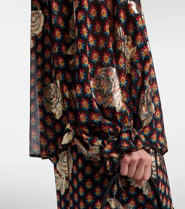 Etro Printed Silk-blend Blouse - Black